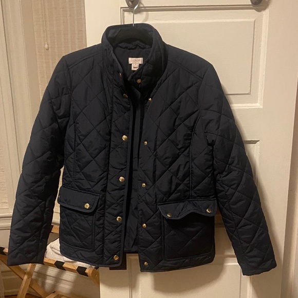 J. Crew Factory | Jackets & Coats | J Crew Factory Navy Quilted Puffer ...